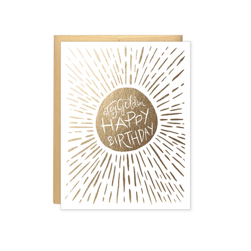 Golden Birthday Card - Etsy