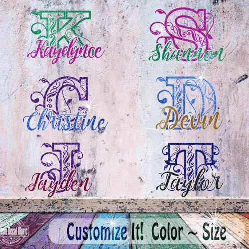 Monogram Car Decal Monogram Laptop Decal Monogram Sticker | Etsy