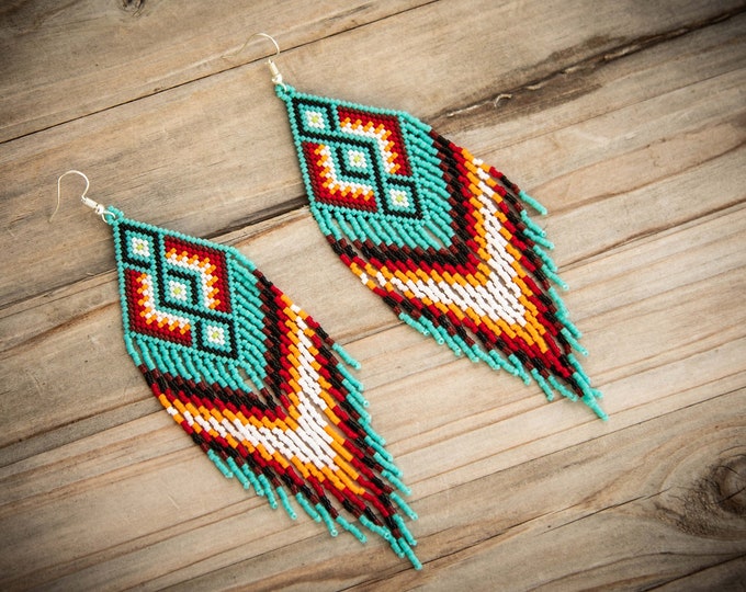 Handmade Beaded Cherokee Tears Earrings, Native Made - Etsy