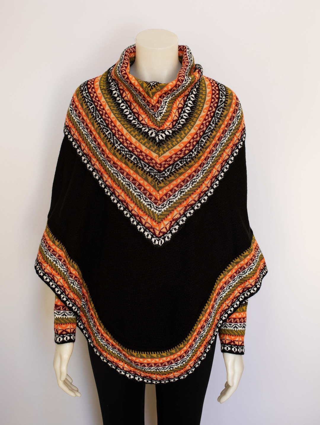 Genuine Alpaca Poncho Peruvian Poncho Ethnic Poncho Soft - Etsy