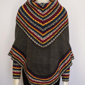 Genuine Alpaca Poncho, Peruvian Poncho, Ethnic Poncho, Soft Alpaca ...