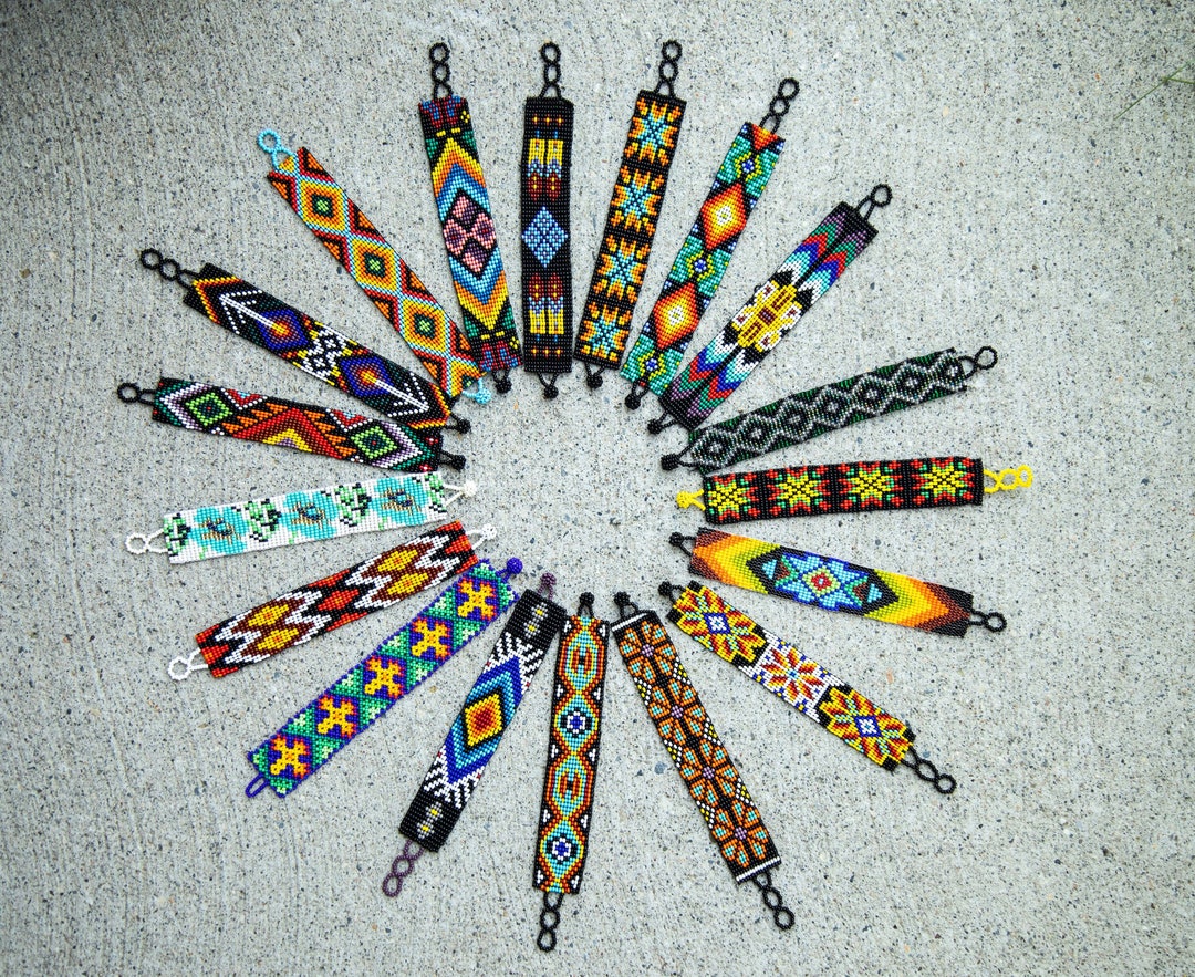 Handmade Loom Beaded Bracelet, Mayan Ethnic Jewelry, Indigenous Mexican ...