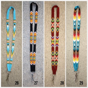 Handmade Native American Loom Beaded Keychain, Huichol Beaded Lanyard ...