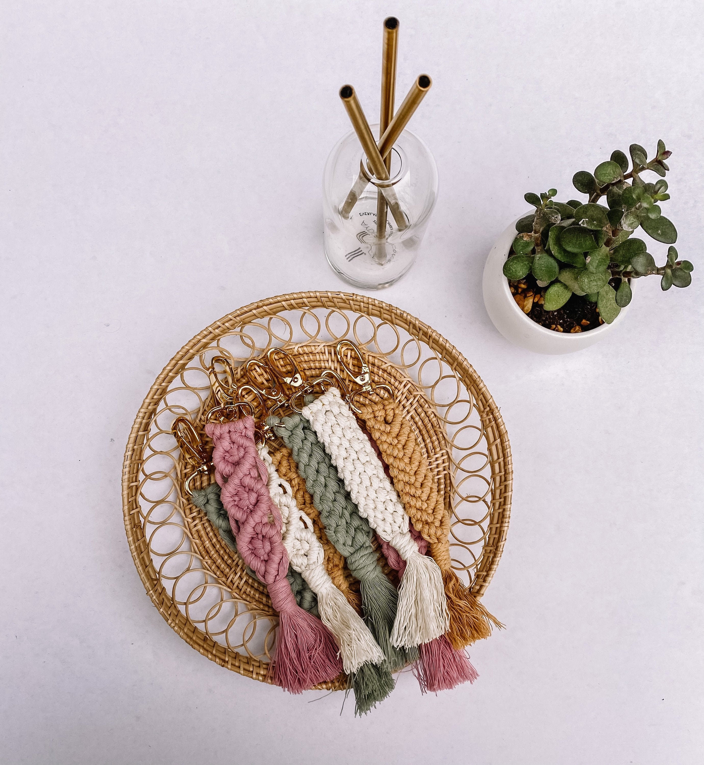 Macrame Keychain Macrame Key Fob Boho Keychain | Etsy