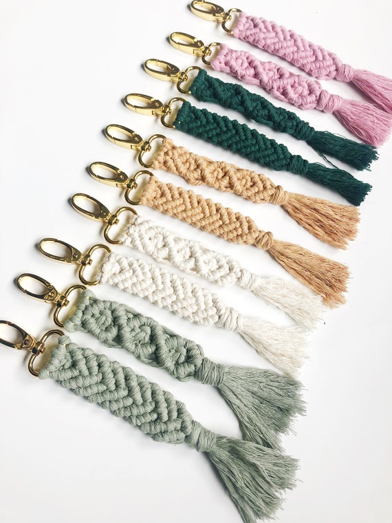 Macrame Keychain Macrame Key Fob Boho Keychain | Etsy