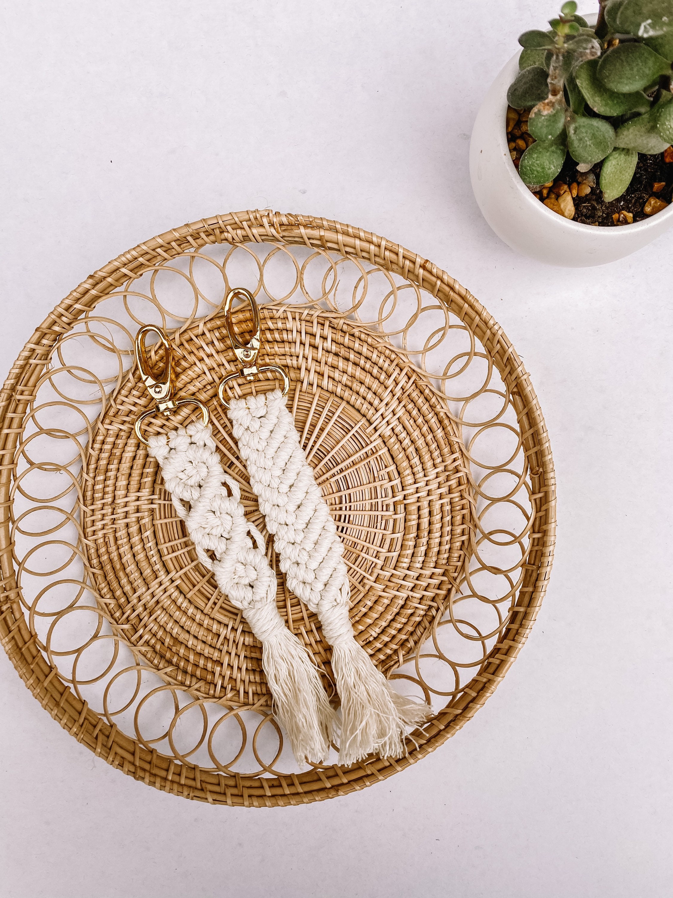 Macrame Keychain Macrame Key Fob Boho Keychain | Etsy