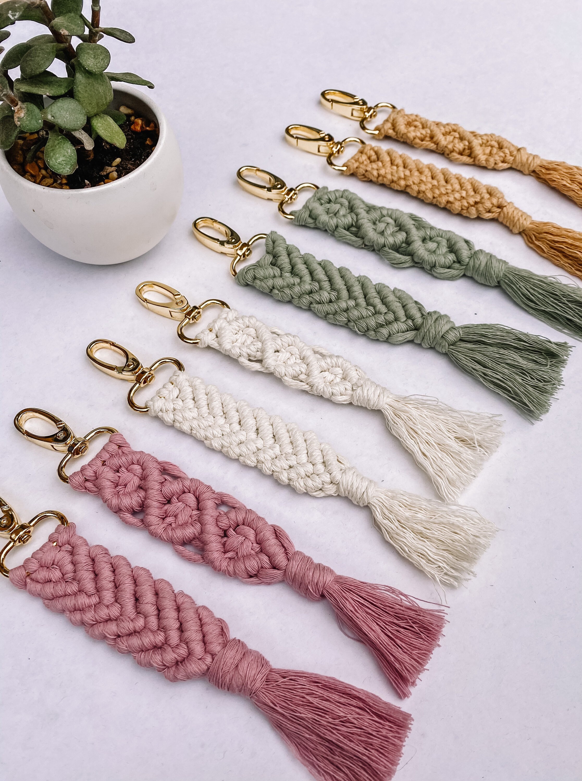 Macrame Keychain Macrame Key Fob Boho Keychain | Etsy