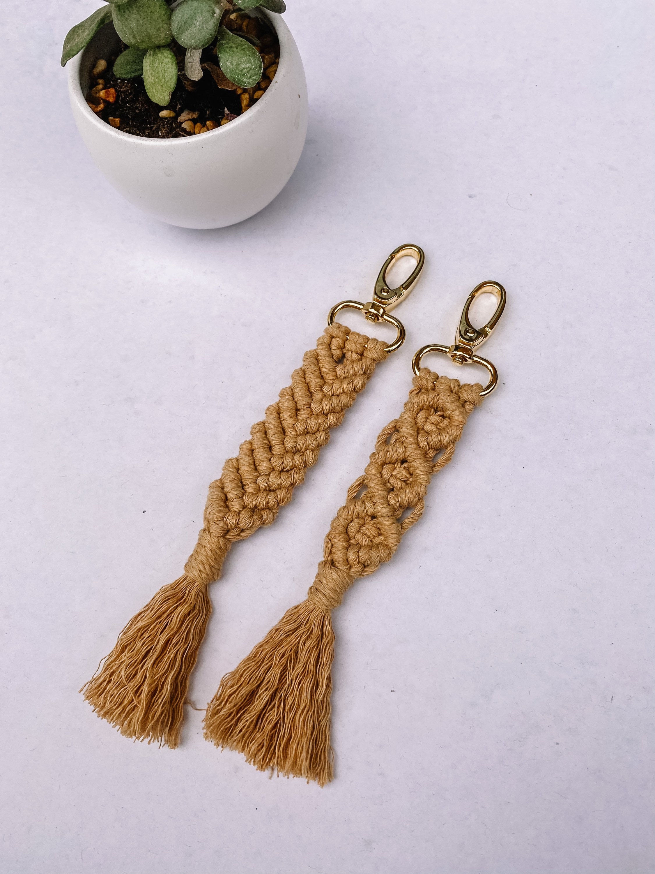 Macrame Keychain Macrame Key Fob Boho Keychain | Etsy