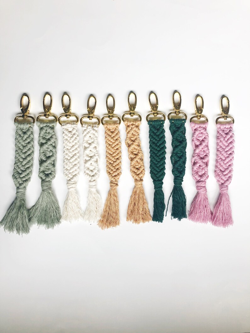 Macrame Keychain Macrame Key Fob Boho Keychain | Etsy