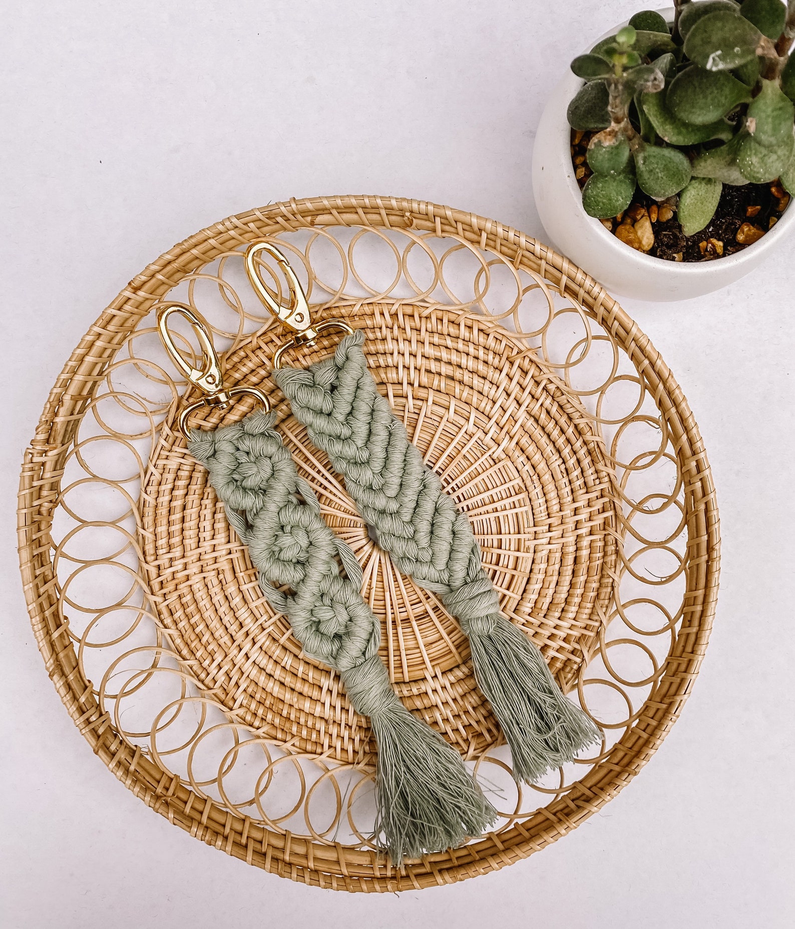 Macrame Keychain Macrame Key Fob Boho Keychain | Etsy