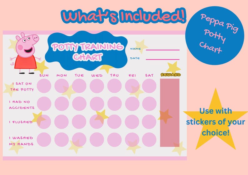Printable Peppa Pig Potty Training Chart Bundle - Etsy