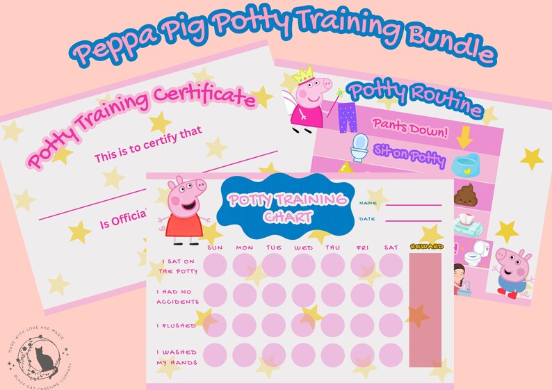 Printable Peppa Pig Potty Training Chart Bundle - Etsy