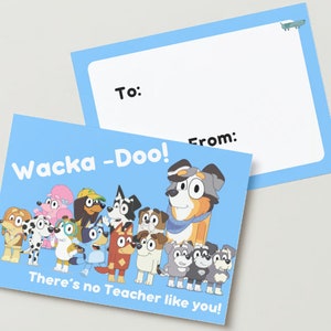 Teach Appreciation Card Bluey Inspired - Etsy
