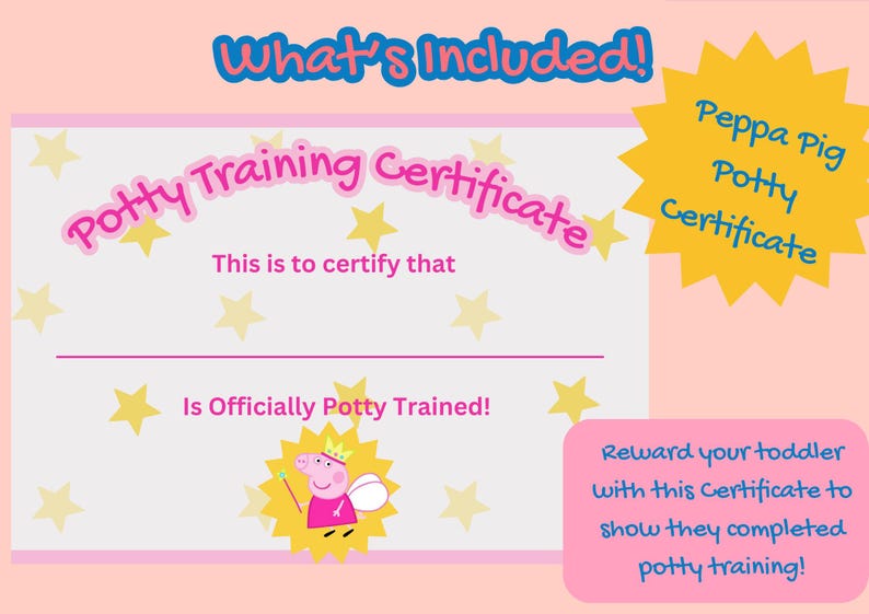 Printable Peppa Pig Potty Training Chart Bundle - Etsy Australia