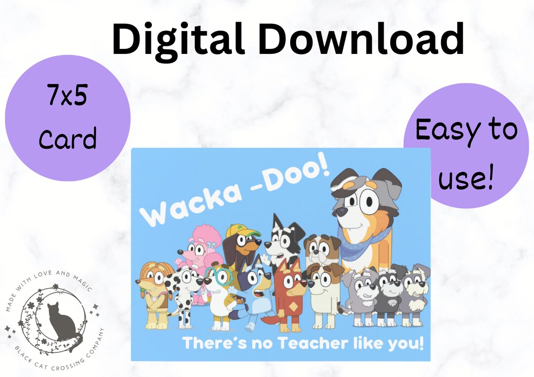 Teach Appreciation Card Bluey Inspired - Etsy