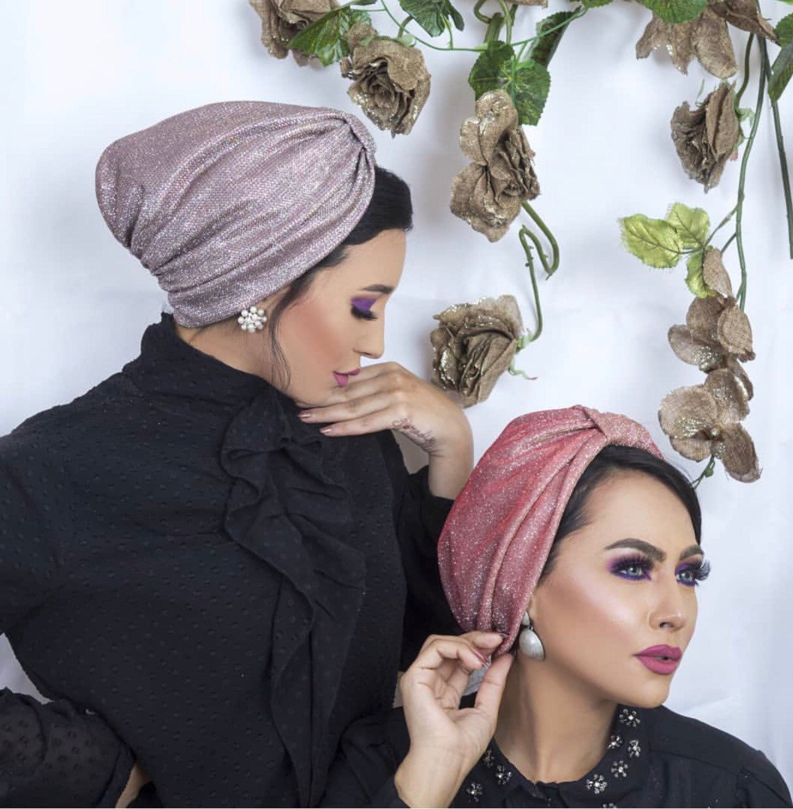 Original Design Glitter Fabric Turban Sparkling Turban - Etsy