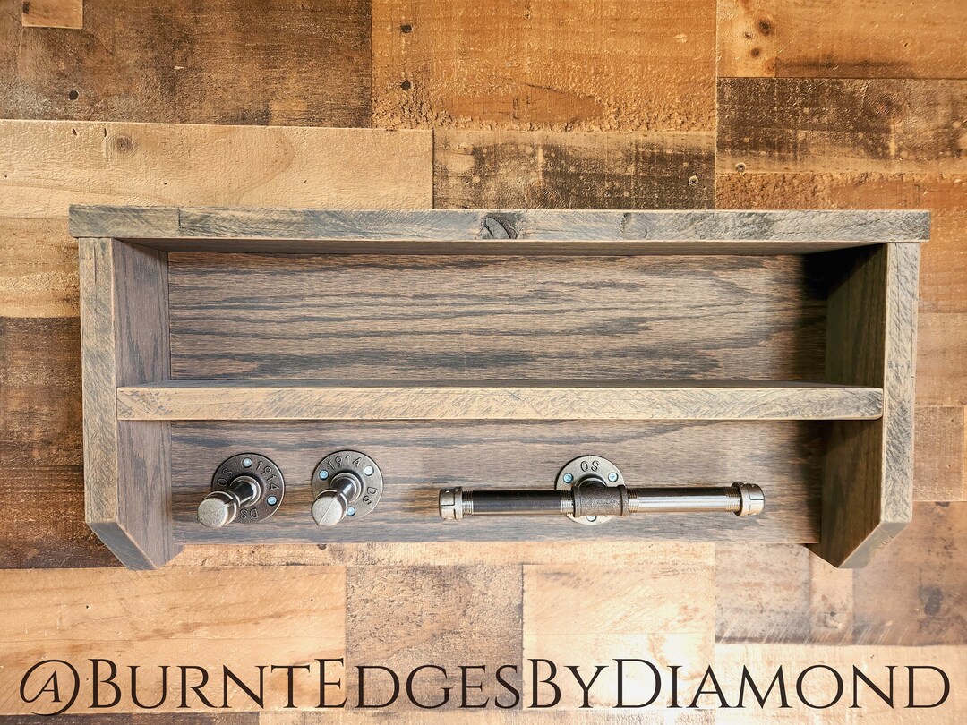 Rustic, Large/oak, Wall Mounted Duty/gear Rack, Wooden, Police, K9, Cop ...