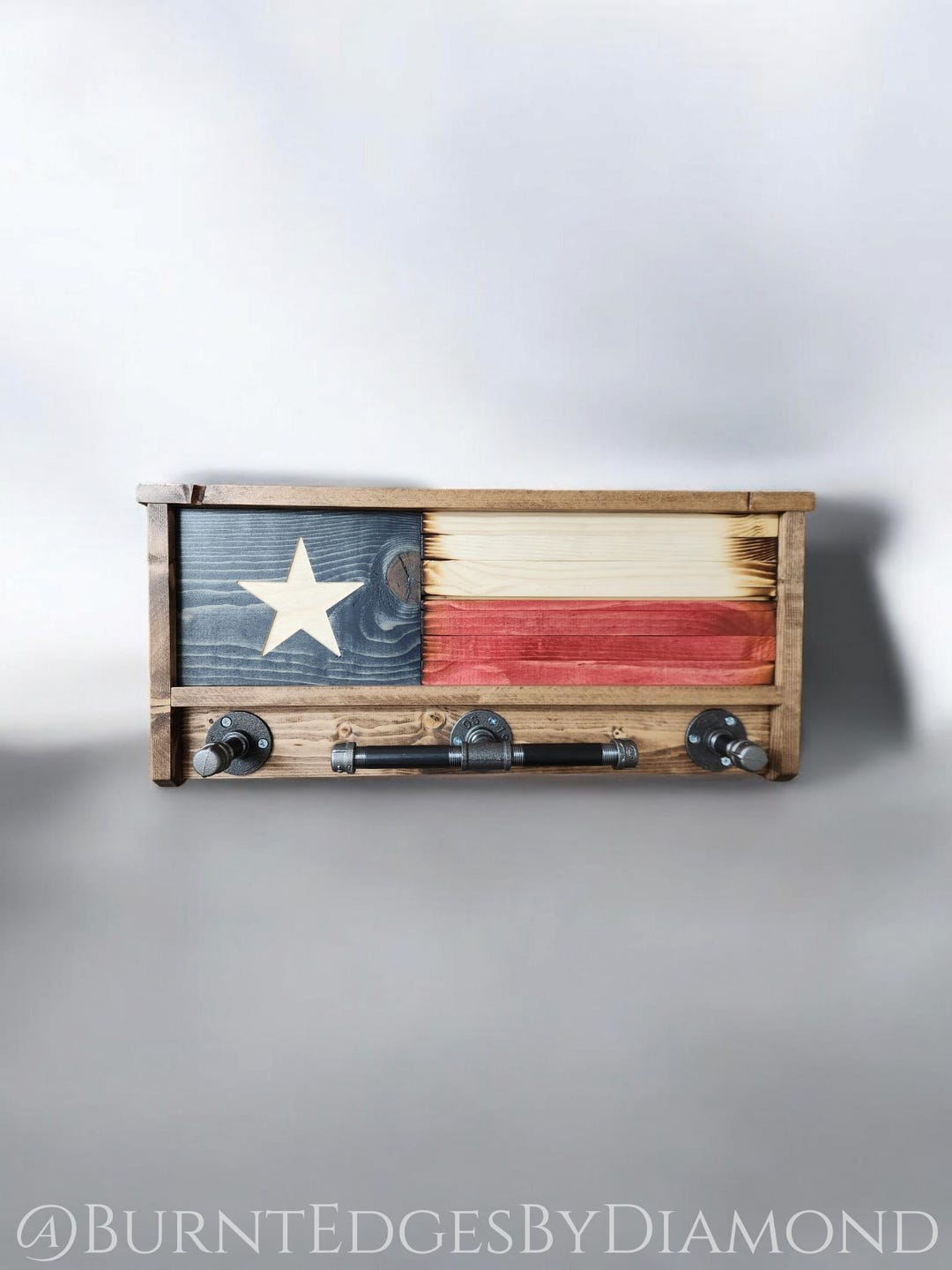 Texas Wooden Duty Rack, Gear Rack, Thin Blue Line, Engraved - Etsy