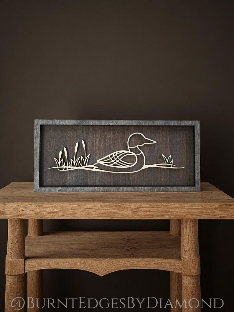 3D, Laser Engraved Line Art, Loon - Etsy