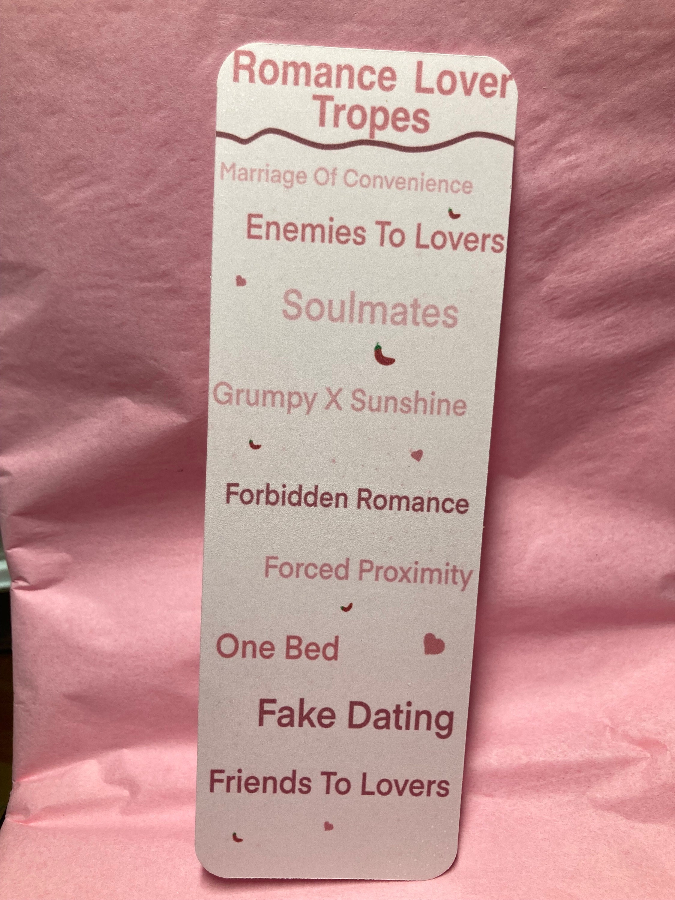 Romance Trope Bookmark Booklovers Tropes - Etsy