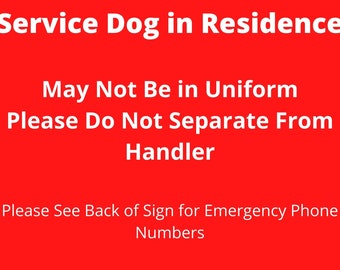 Service Dog Sign - Etsy