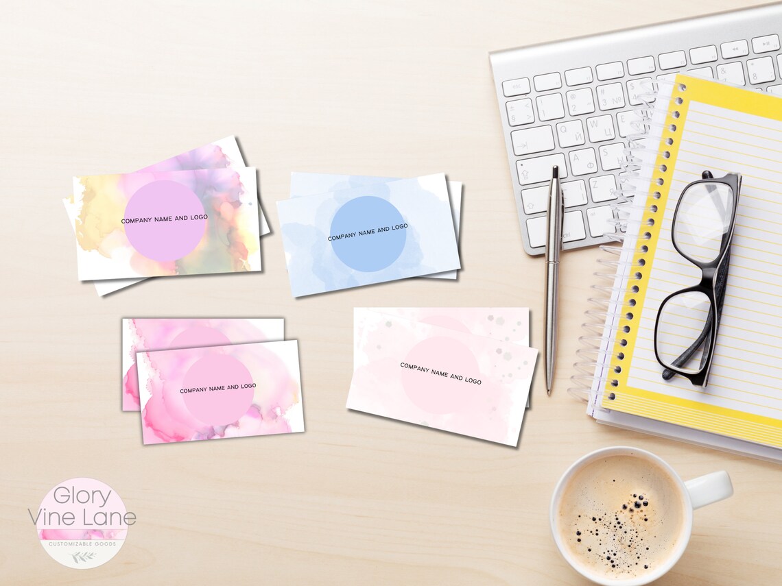 Business Cards Editable Template, Printable Business Cards, 10 Colors ...