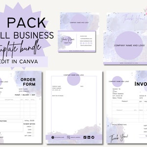 Purple Watercolor Invoice Editable Template, Printable Invoice Form ...