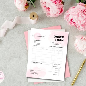 Order Form Editable Template, Printable Order Form, 10 Colors Digital ...
