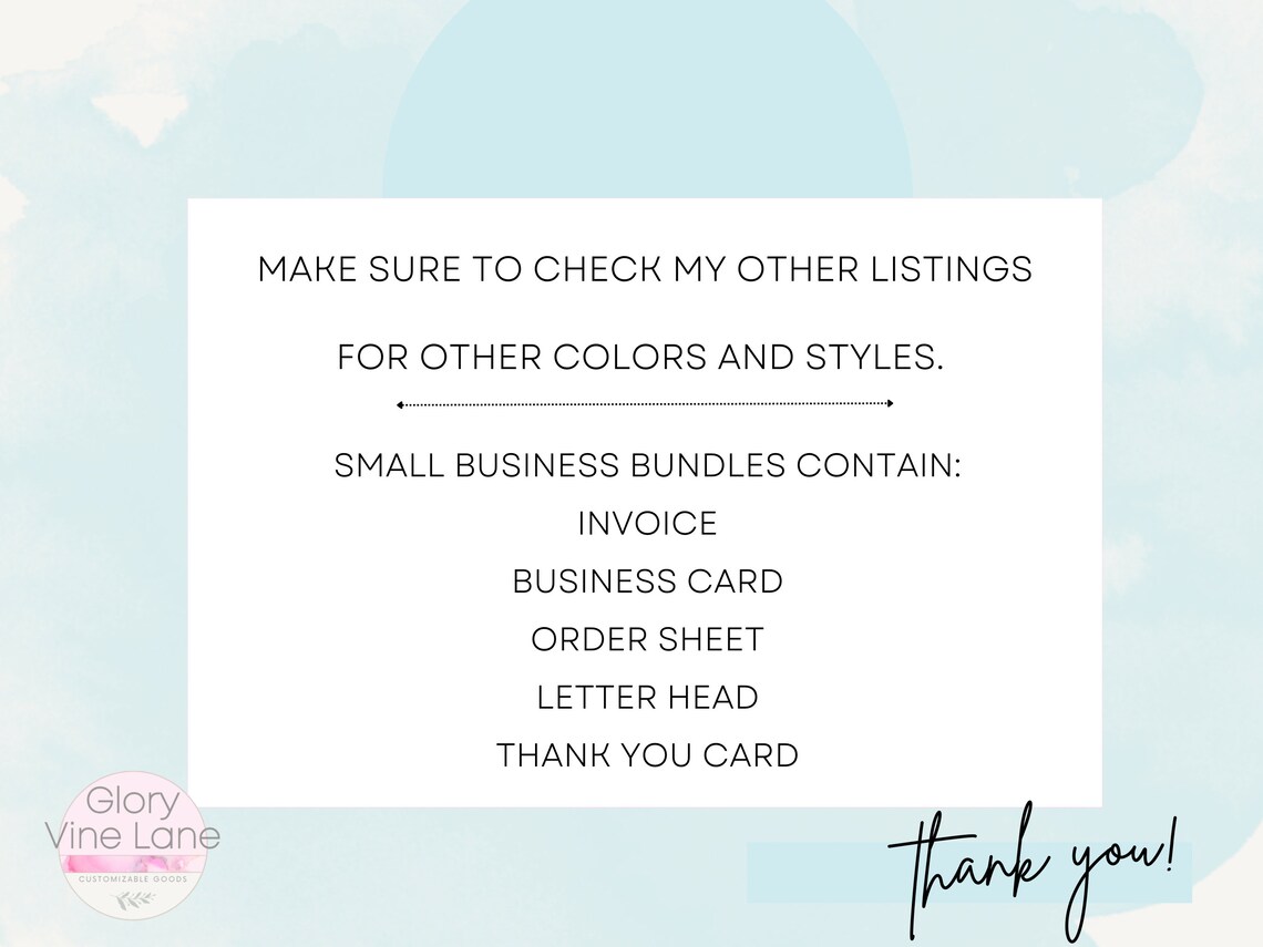 Teal Watercolor Invoice Editable Template, Printable Invoice Form ...