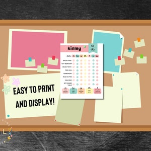 Kid's Chore Chart | Colorful | Tracker | Printable | Customizable ...