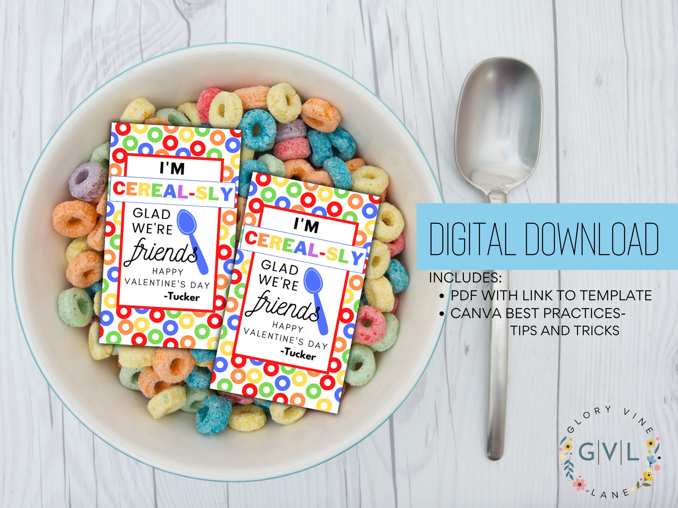 Valentine Printable - Cereal-sly Glad We Are Friends, Fully ...