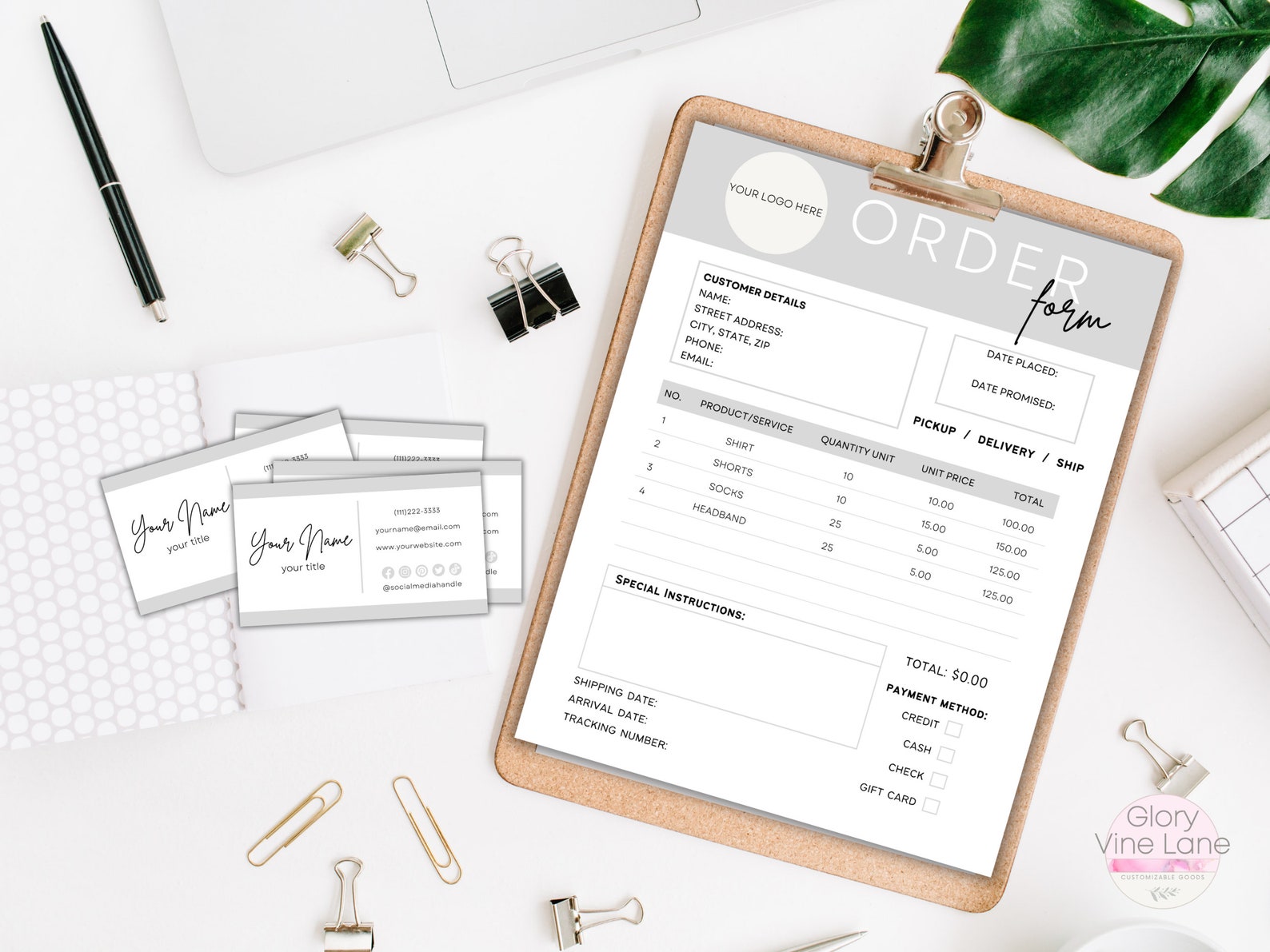 Gray Script Invoice Editable Template Printable Invoice Form - Etsy