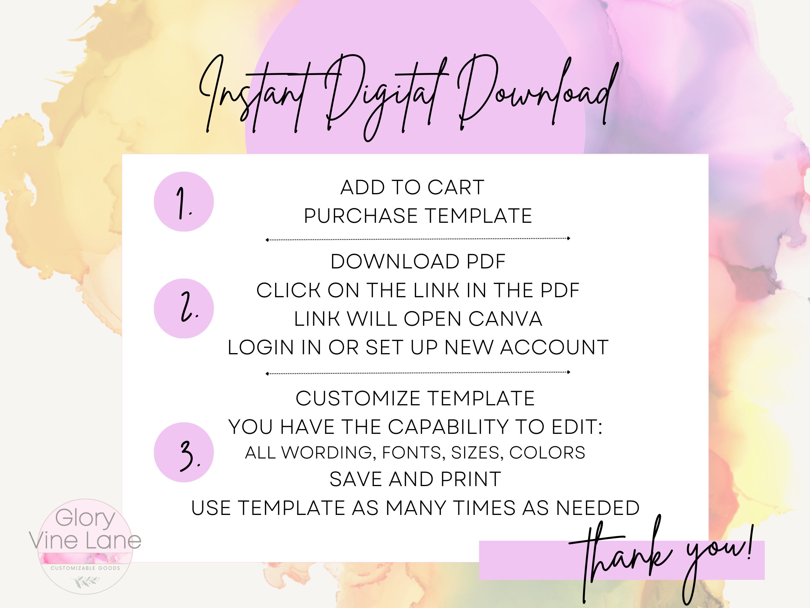 Pink Fire Watercolor Invoice Editable Template, Printable Invoice Form ...