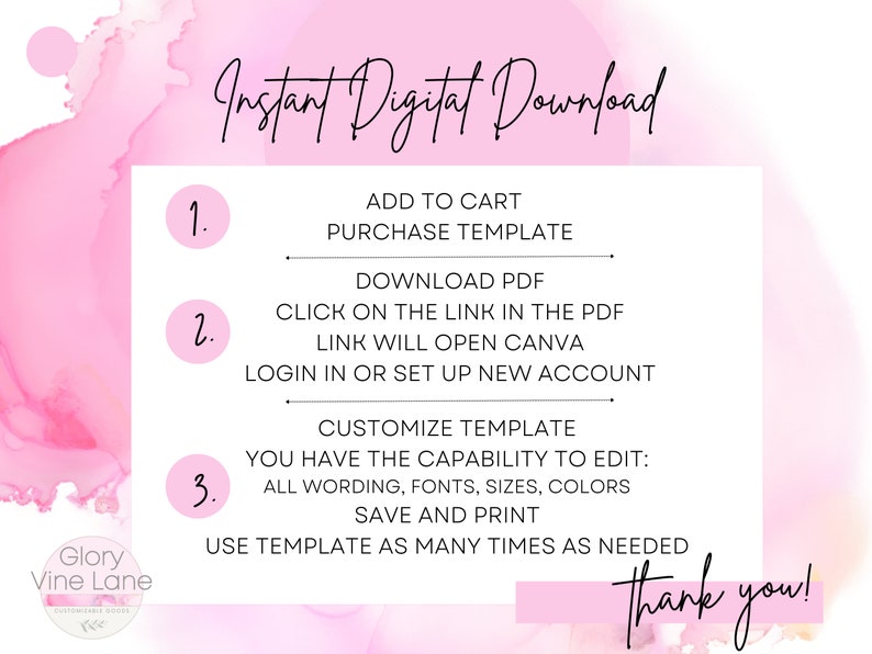 Cotton Candy Pink Watercolor Invoice Editable Template, Invoice Form ...