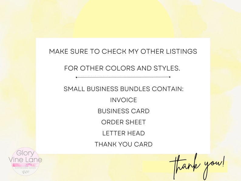 Yellow Watercolor Invoice Editable Template, Printable Invoice Form ...