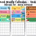 PRINTABLE Themed Yearly Calendar Digital Download Calendar Printable 12 ...