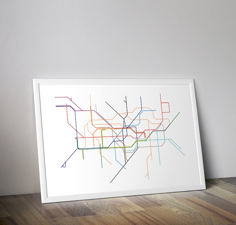 London Underground Map - Minimalistic - Digital Print - Etsy
