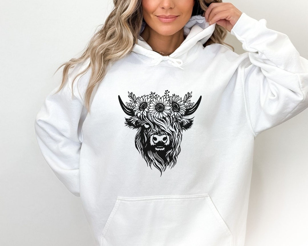 Cow Hoodie Highland Cow Hoodie, Country Hoodie, Western Hoodie ...