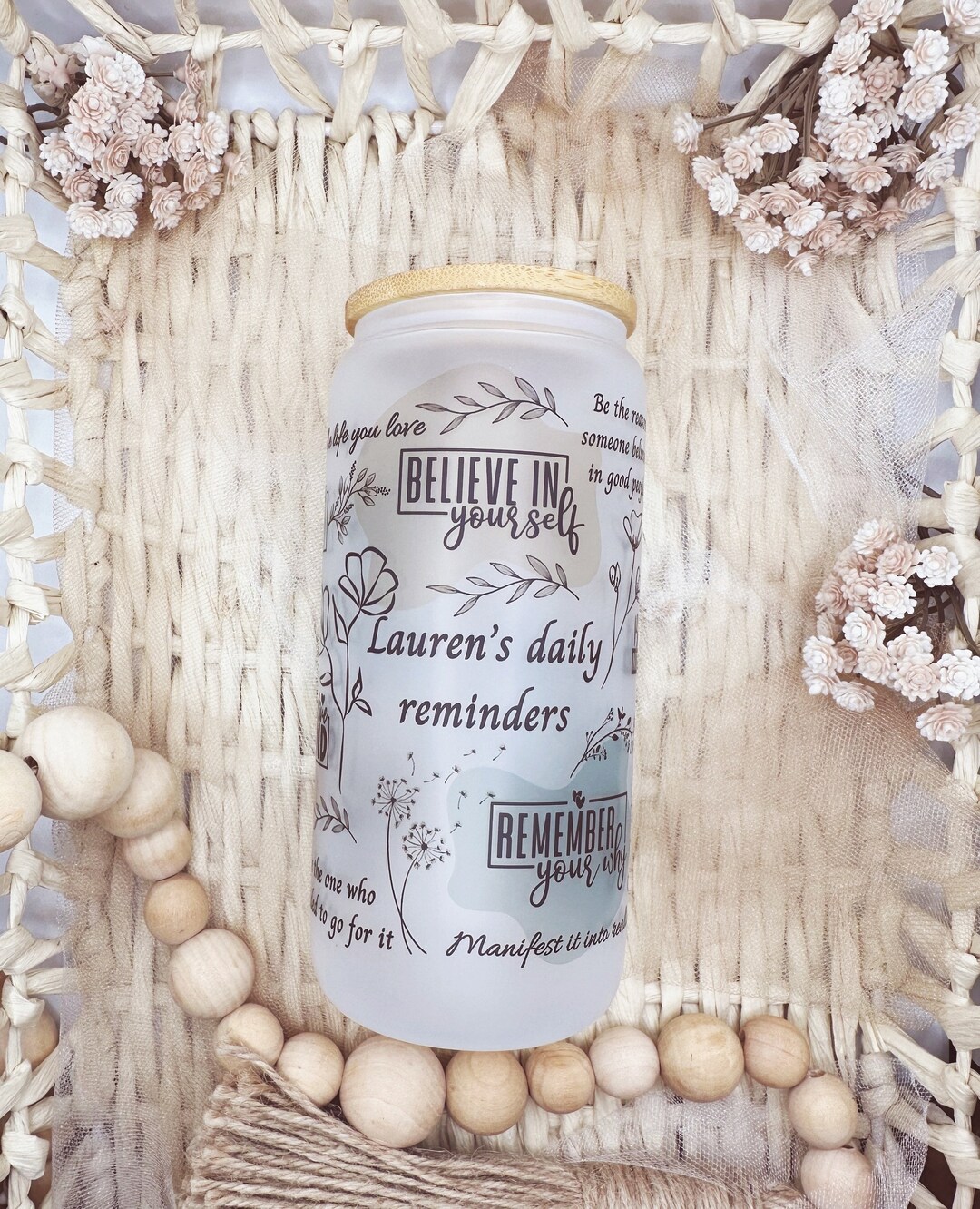 Personalized Ice Coffee Cup Daily Affirmation Cup, Positive Affirmation ...