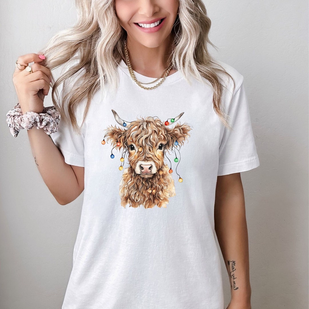 Highland Cow Christmas Shirt, Cow Christmas Shirt, Cow Gifts for Her ...