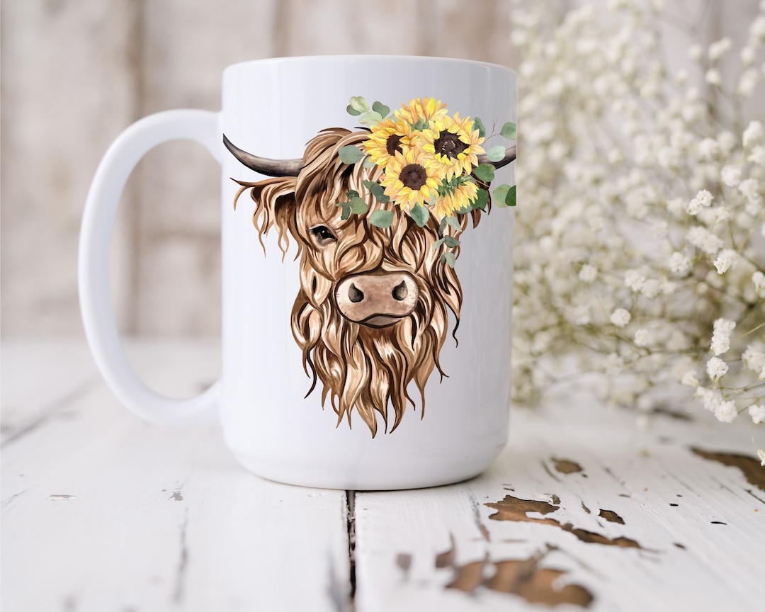 Cow Mug Highland Cow Mug, Personalized Cow Gift for Her, Personalized ...