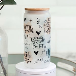 Personalized Ice Coffee Cup Daily Affirmation Cup, Positive Affirmation ...