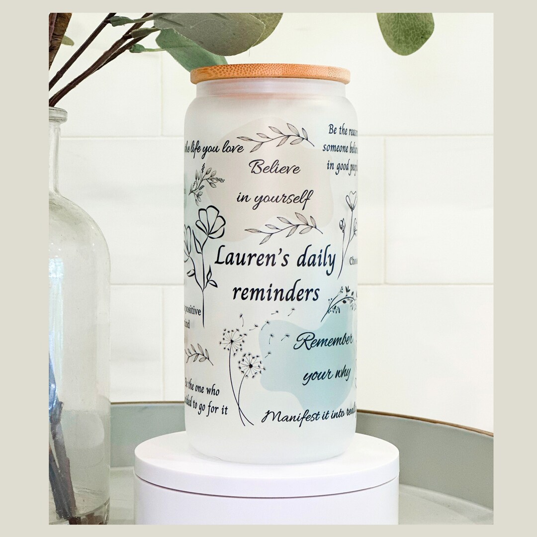 Personalized Ice Coffee Cup Daily Affirmation Cup, Positive Affirmation ...