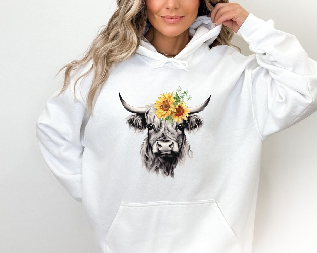 Highland Cow Hoodie, Country Hoodie, Western Hoodie, Highland Cow ...