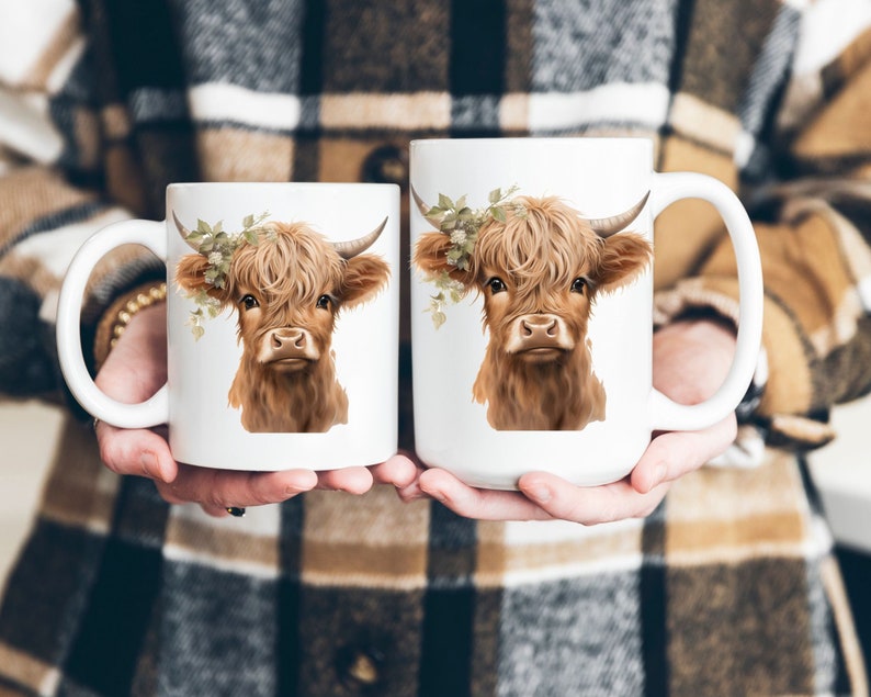 Cow Mug Highland Cow Mug, Personalized Cow Gift for Her, Personalized ...
