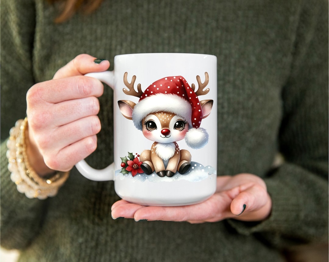 Reindeer Mug Christmas Mug, Christmas Reindeer Decoration, Reindeer ...