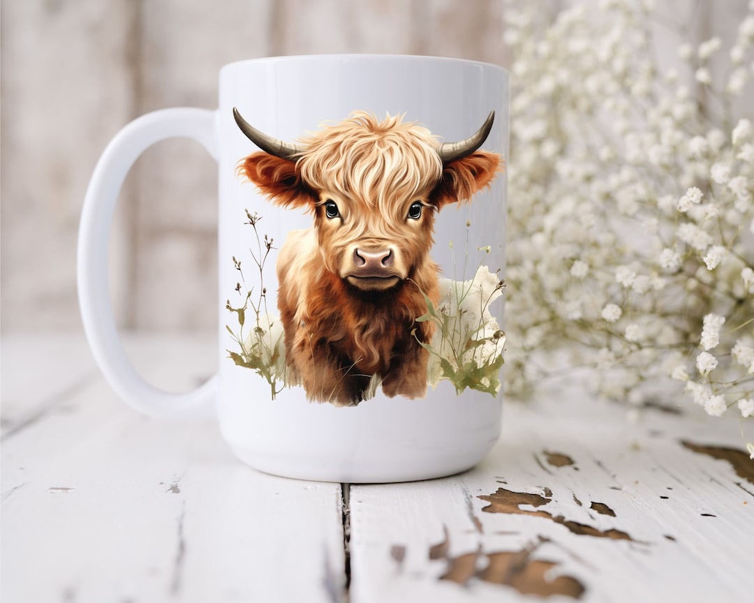 Cow Mug Highland Cow Mug, Personalized Cow Cup, Personalized Coffee Mug ...