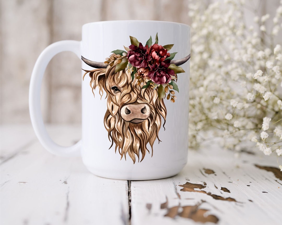 Cow Mug Highland Cow Mug, Personalized Cow Cup, Personalized Coffee Mug ...