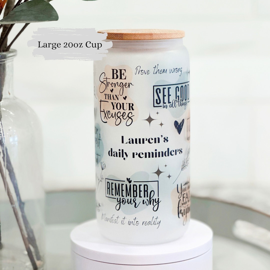 Personalized Ice Coffee Cup Daily Affirmation Cup, Positive Affirmation ...