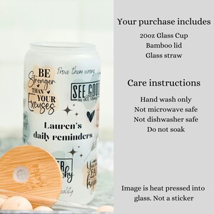 Personalized Ice Coffee Cup Daily Affirmation Cup, Positive Affirmation ...